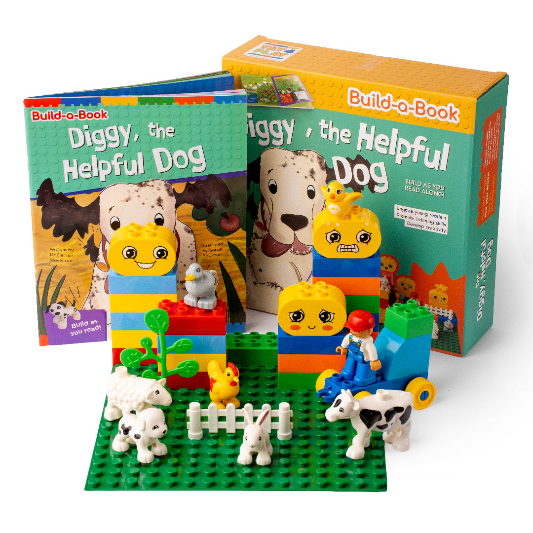 Diggy, the Helpful Dog - Book and Bricks Set – Yay4Play